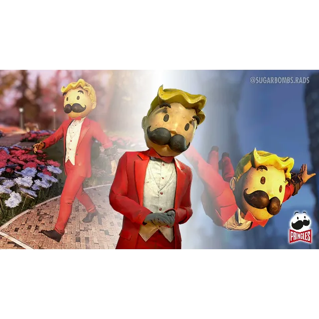Fallout 76 pringles in-game Mr. Vault Boy Outfit I and Mr. Vault Boy ...