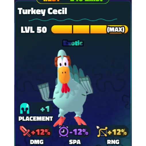 SPONGEBOB TOWER DEFENSE - TURKEY CECIL ⭐GOLD SERIAL ⭐ - SpongeBob Tower ...