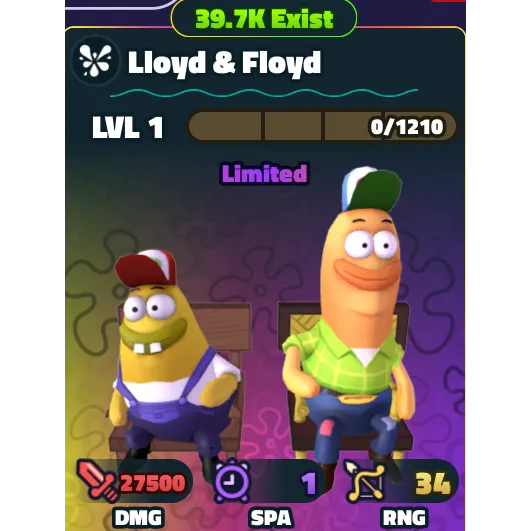 SPONGEBOB TOWER DEFENSE - CLEAN LLOYD & FLOYD ‼️ AVAILABLE IN BULK ‼️MESSAGE HOW MANY YOU NEED ...