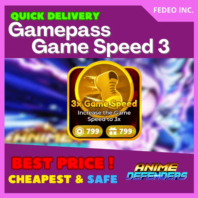 3X Speed Anime Defenders - Roblox Game Items - Gameflip