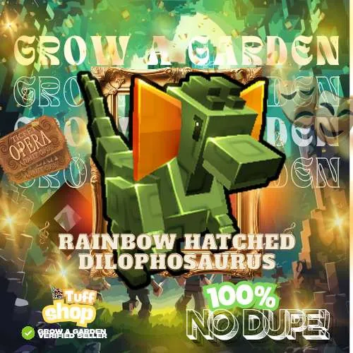 RAINBOW HATCHED DILOPHOSAURUS - Grow a Garden Game Item - Gameflip