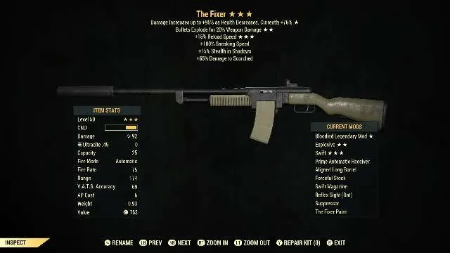 Weapon | BE15 The Fixer - Fallout 76 Game Item - Gameflip