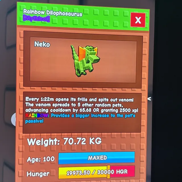 huge rainbow dilo - Game Item - Gameflip