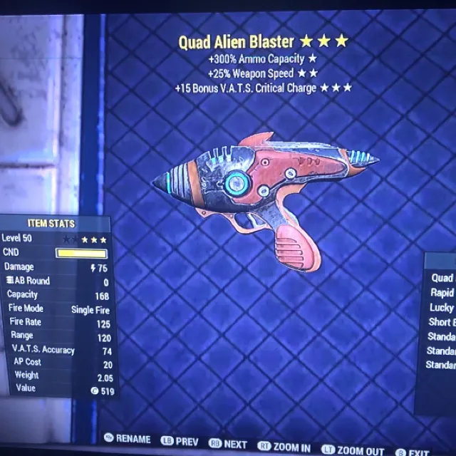 Q2515 c Alien Blaster - Fallout 76 Game Items - Gameflip