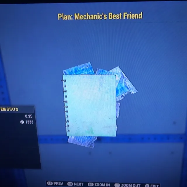 Plan | Mechanics Best Friend - Fallout 76 Game Item - Gameflip