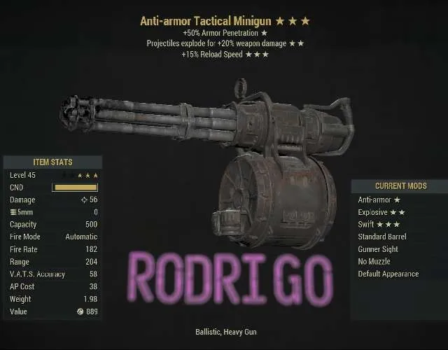 AA/E/15R Minigun - Fallout 76 Game Item - Gameflip