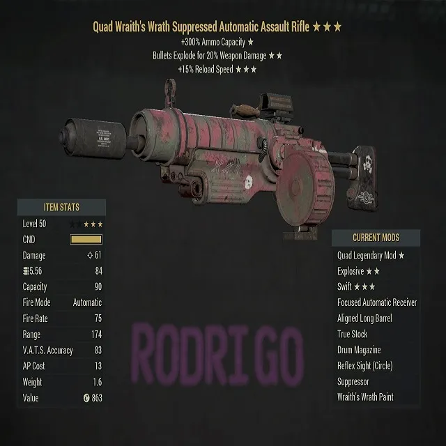 Q/E/15R ASSAULT RIFLE - Fallout 76 Game Item - Gameflip