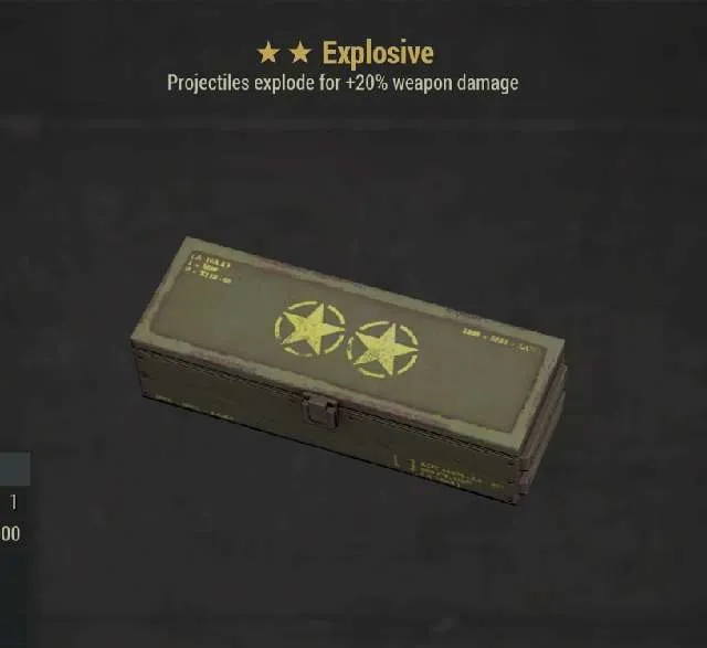 ⭐⭐ Explosivo MOD 🧨 - Fallout 76 Game Items - Gameflip