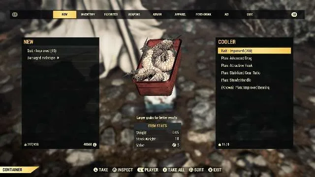 All 5 Fishing Reel Plans +1000 Improved Bait - Fallout 76 Game Item ...
