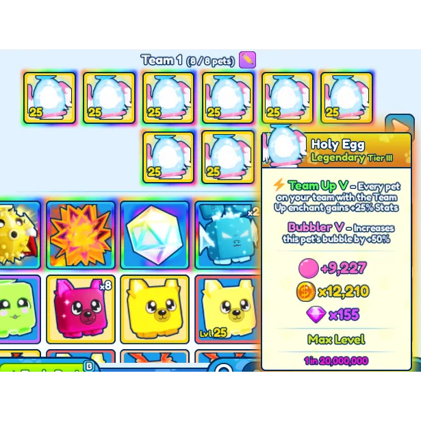 x8 FULL TEAM SHINY HOLY EGG (ALL MAX LEVEL TEAM UP V) | BUBBLEGUM ...