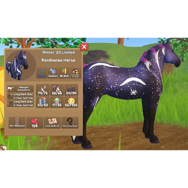 Midnight Snowstorm - Percheron - Wild Horse Islands Game Item - Gameflip