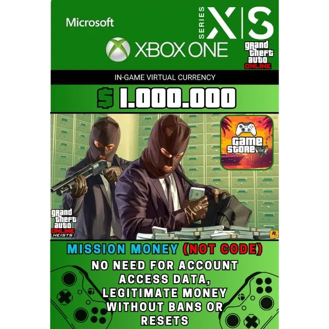 GTA 5 XBOX Shark Card Money Grand Theft Auto V Online $ 1,000,000 NOT ...