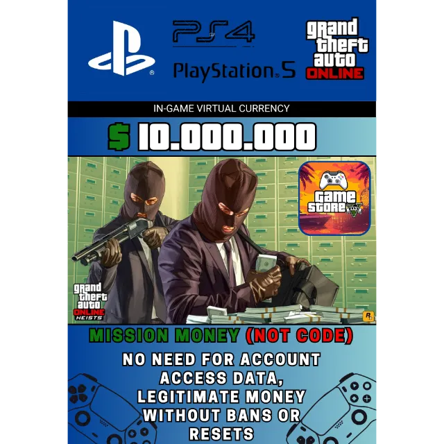 Gta 5 Shark Card Money PS4 PS5 Grand Theft Auto V Online $ 10,000,000 ...