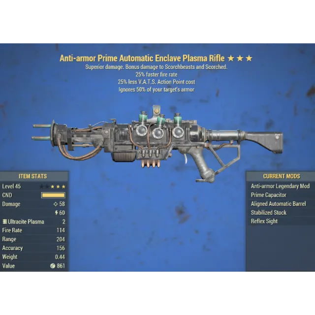 AA2525 ENCLAVE PLASMA RIFLE - Fallout 76 Game Item - Gameflip