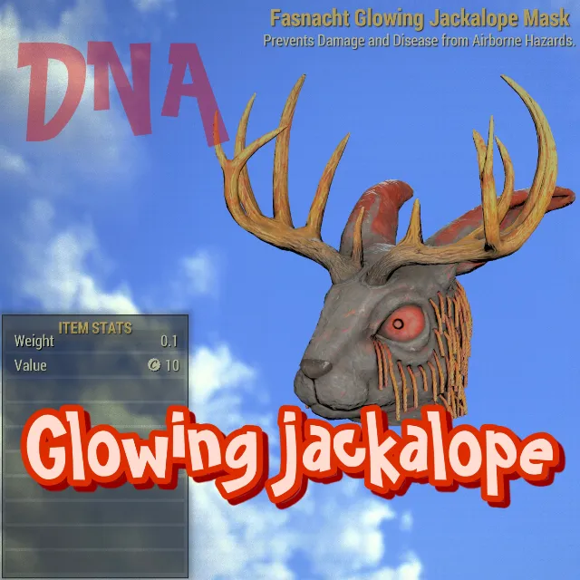 New FASNACHT Glowing Jackalope mask 2025 - Fallout 76 Game Item - Gameflip