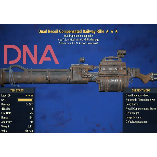 Weapon | Q5025 Railway Rifle - Fallout 76 Game Items - Gameflip