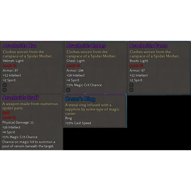 Arachnids Set + Staff | Rune Slayer - Game Item - Gameflip