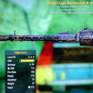 Weapon | 3* Junkie’s Explosive Light Machine Gun - Game Items - Gameflip