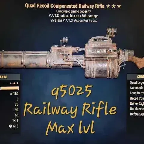 Q/50c/25 Railway Rifle - Fallout 76 Game Item - Gameflip