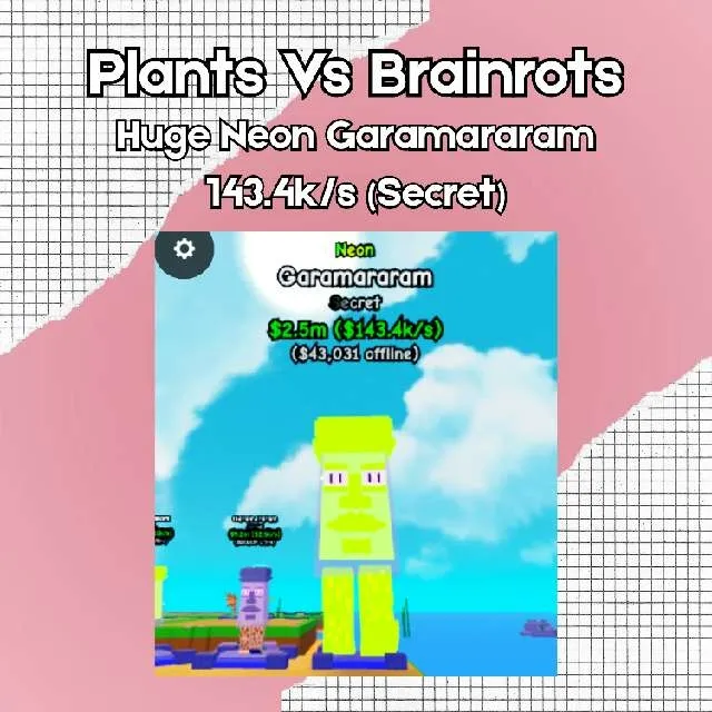 Plants Vs Brainrots | Huge Neon Garamararam - Other Game Item - Gameflip