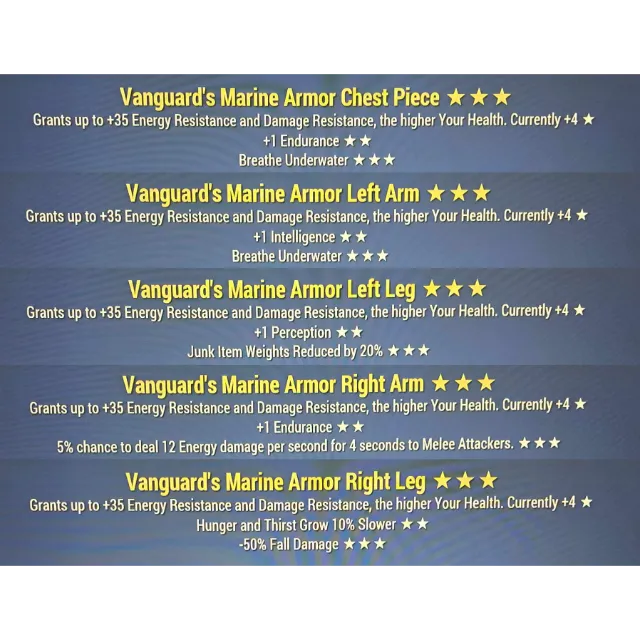 vanguard marine armor set - Fallout 76 Game Items - Gameflip
