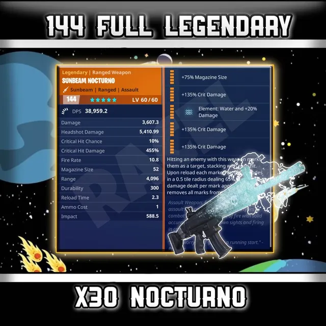 30× 144 GR Nocturno | Fortnite STW - Fortnite Game Item - Gameflip