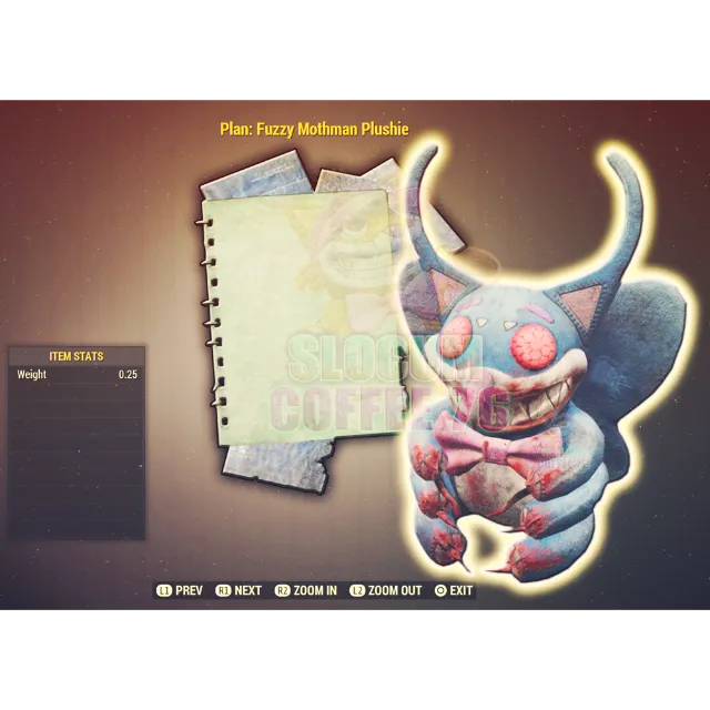 Fuzzy Mothman Plushie Plan - Fallout 76 Game Items - Gameflip