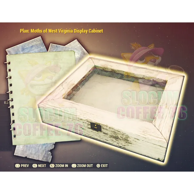 Moths West Virginia Display Cabinet - Fallout 76 Game Items - Gameflip