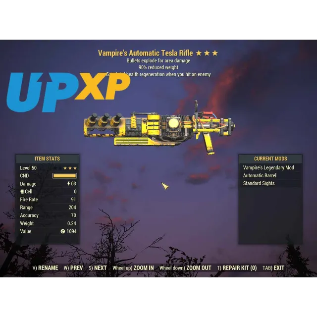 Weapon | Tesla rifle VE90 PC - Fallout 76 Game Items - Gameflip