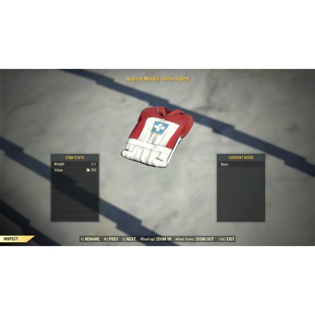 Asylum worker uniform red - Fallout 76 Game Items - Gameflip