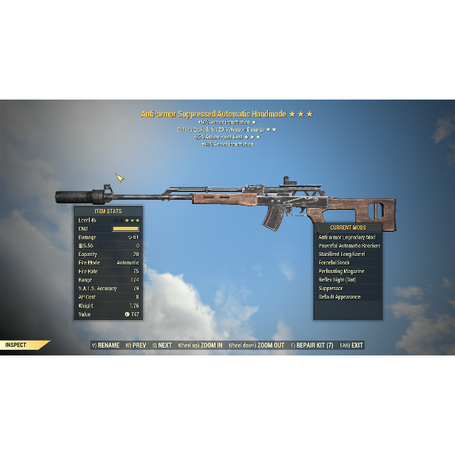 Explosive Handmade Bundle [AAE25,BE25,QE25,TSE25,VE25] - Fallout 76 ...