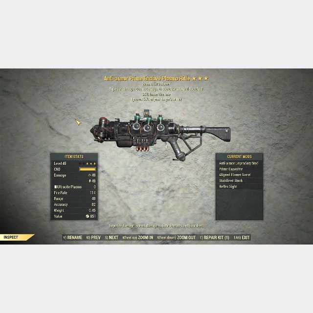 Enclave Plasma rifle AA/25ff/50bs - Game Items - Gameflip