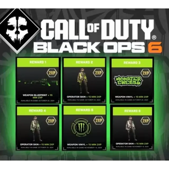 Call of Duty Black Ops 6 Monster Energy DLC Codes Operator COD BO6 ...
