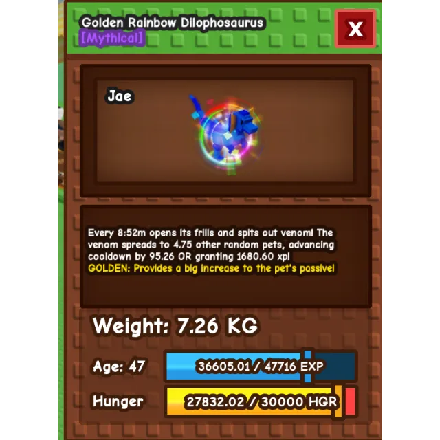 RAINBOW HATCHED DILO - Roblox Game Item - Gameflip