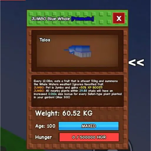 60KG BLUE WHALE JUMBO - Roblox Game Item - Gameflip