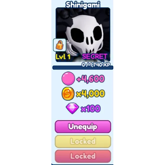 UT SHINIGAMI SECRET PET - BGSI - Bubble Gum Simulator Game Item - Gameflip