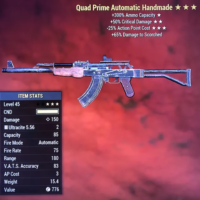 Q5025 Handmade QUAD crit - Fallout 76 Game Items - Gameflip