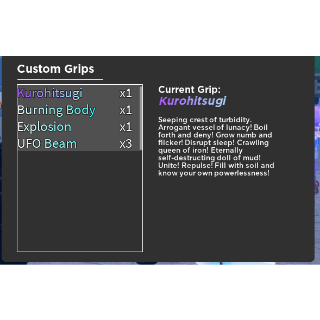 Kurohitsugi Grip - GPO - Mythic - Game Items - Gameflip