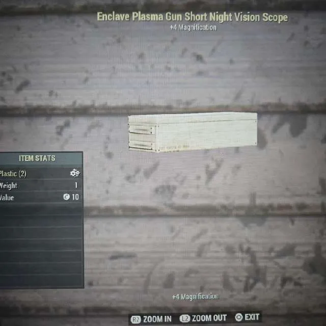 Enclave Plasma Gun Short Night Vision Scope Mod - Fallout 76 Game Item ...