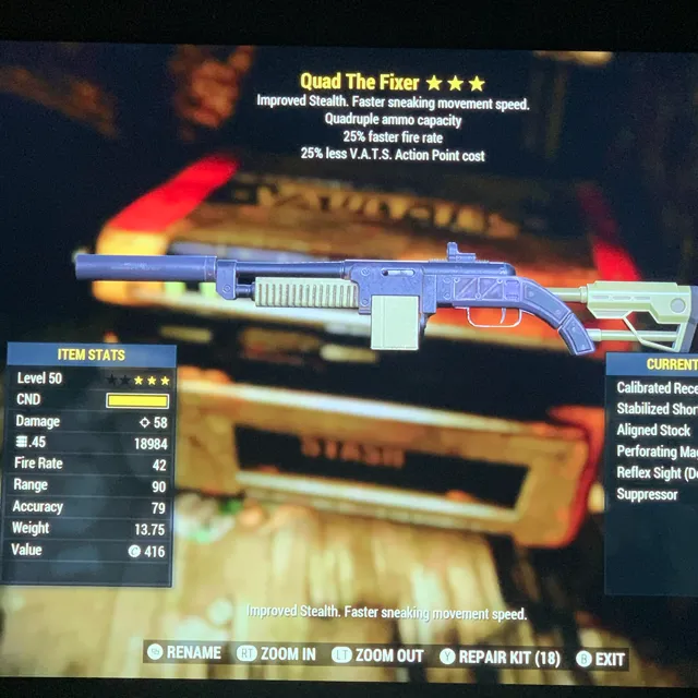 Weapon | 👀Quad FFR 25 Fixer - Fallout 76 Game Item - Gameflip