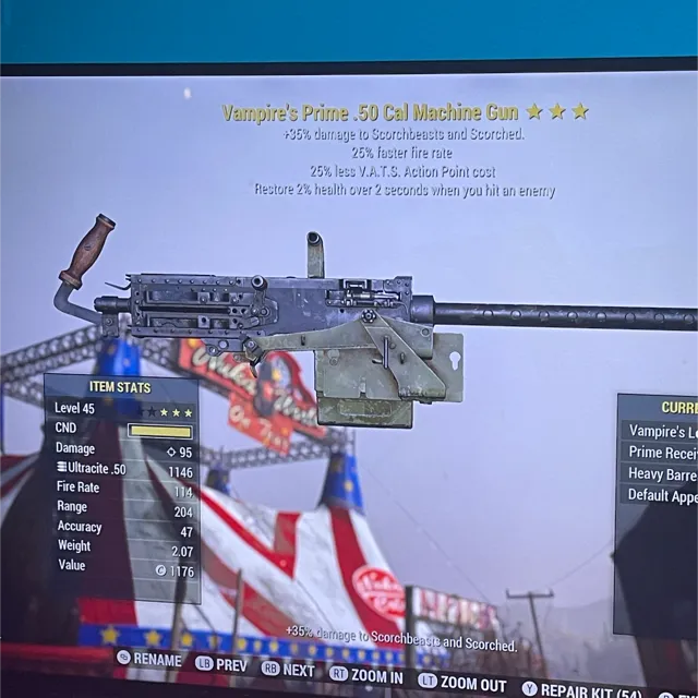 Weapon | Vamp 25/25 50 Cal - Fallout 76 Game Items - Gameflip