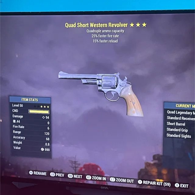 Weapon | QUAD 25/15 West Revolver - Fallout 76 Game Item - Gameflip