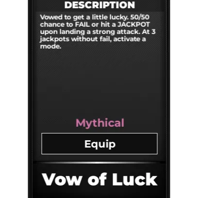 Vow of Luck | Type Soul - Other Game Item - Gameflip