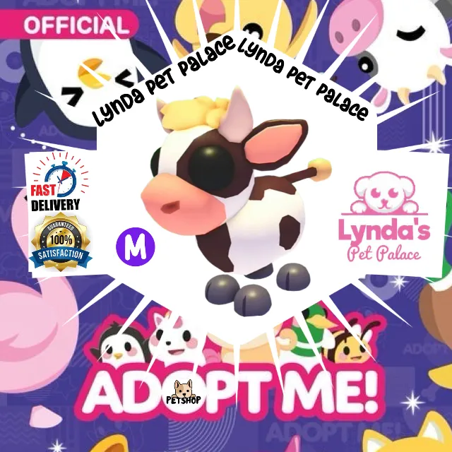 Mega Neon Cow Calf - Adopt Me Game Item - Gameflip
