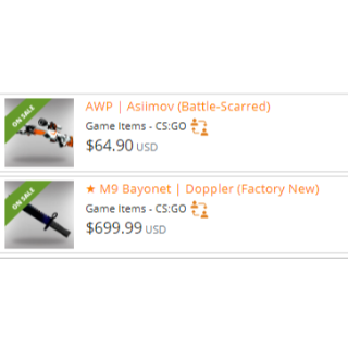 Awp Asiimov BS + M9 Doppler P3 0.031 - CS2 Game Items - Gameflip