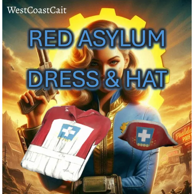 Red Asylum Dress & Hat - Fallout 76 Game Item - Gameflip
