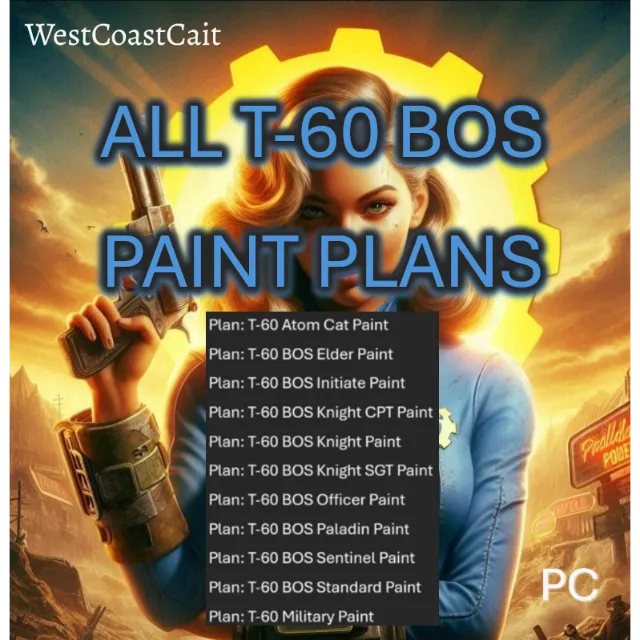 T-60 BOS Power Armor Paint Plans Bundle - Fallout 76 Game Item - Gameflip