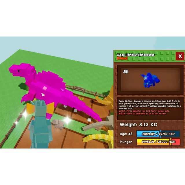 MEGA RAINBOW SPINOSAURUS GAG - Grow a Garden Game Item - Gameflip