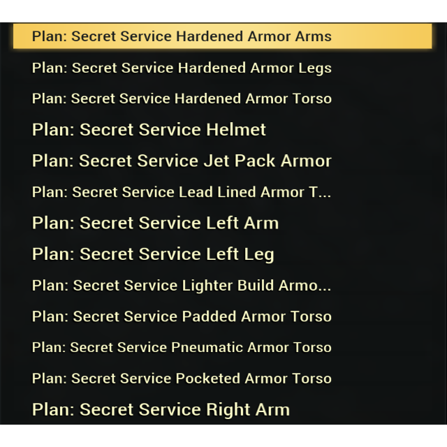 Plan | All Secret Service Plans - Fallout 76 Game Item - Gameflip