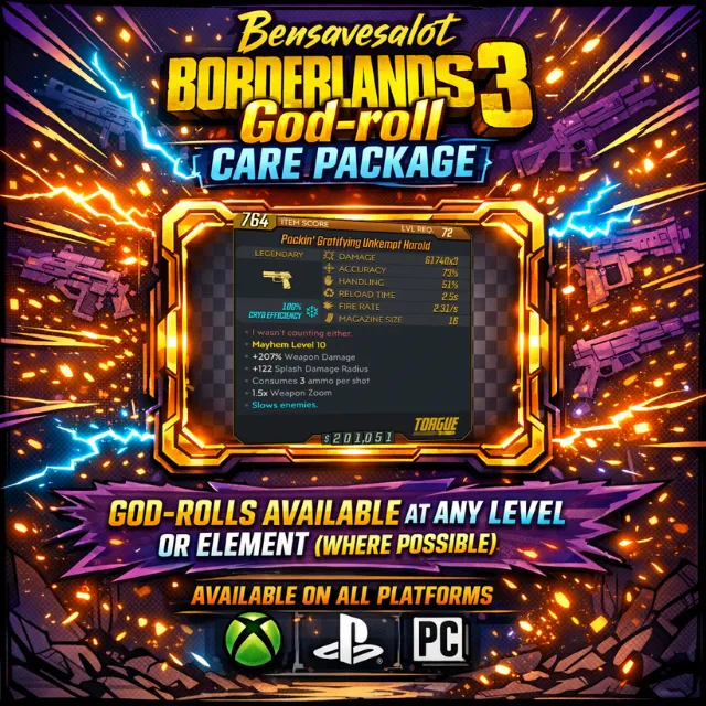 Bensavesalot God-Roll Gear drop (Unkempt Harold) - Borderlands 3 Game ...